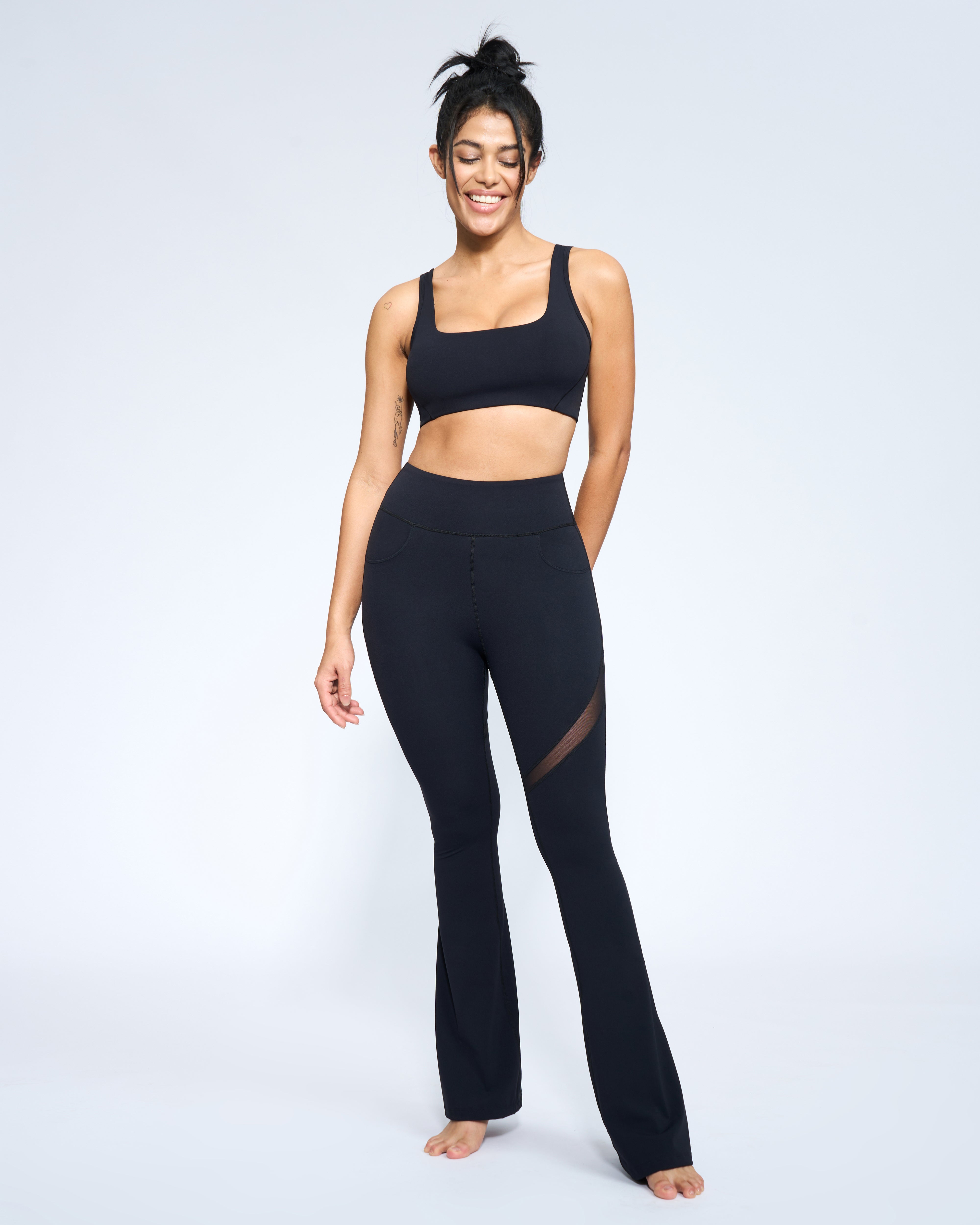Padded Butt Lifting Sculpting Flared Pocket Pants – Heyviva